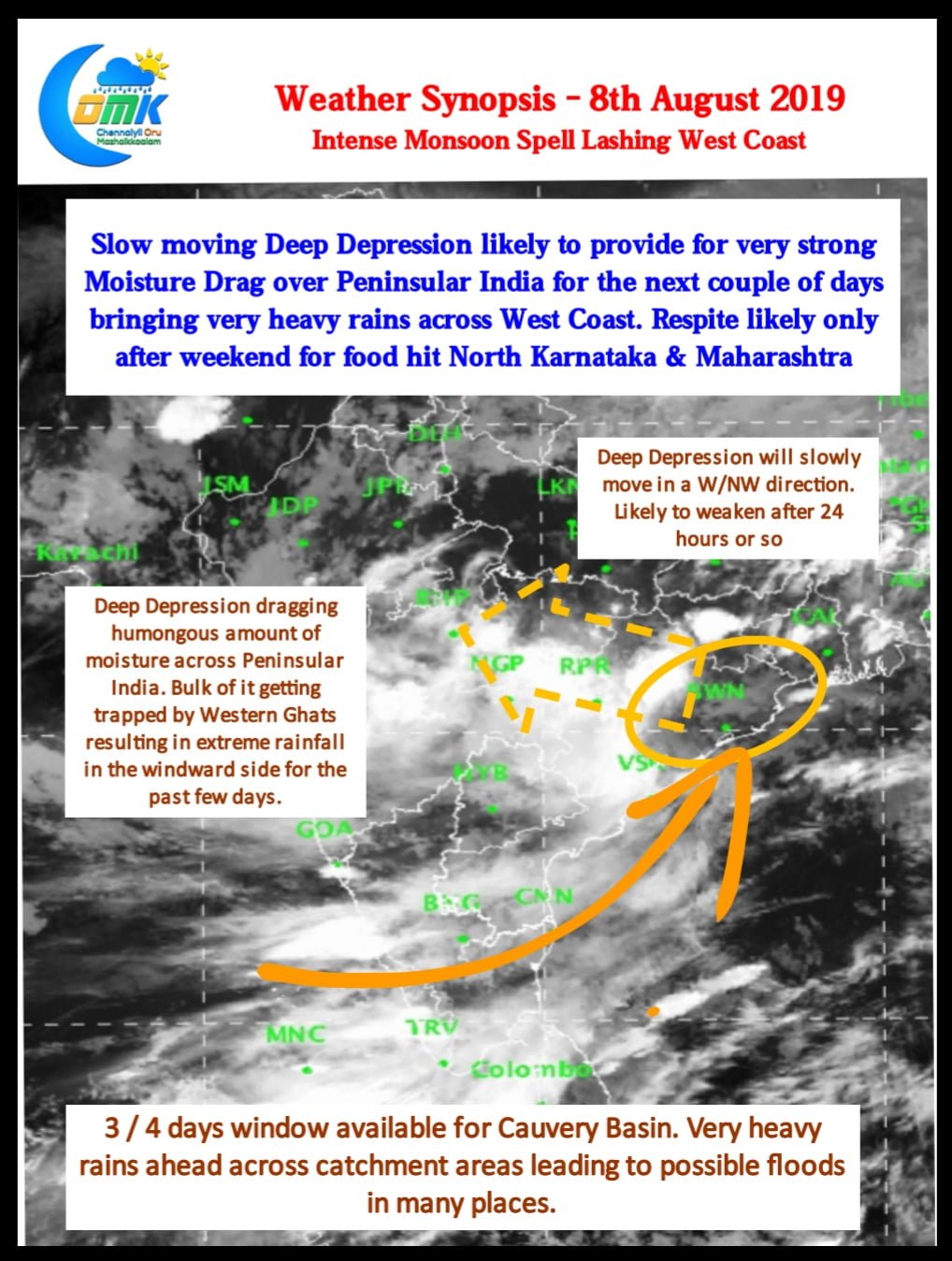 Deep Depression creates Monster Monsoon Spell - Chennairains (COMK)
