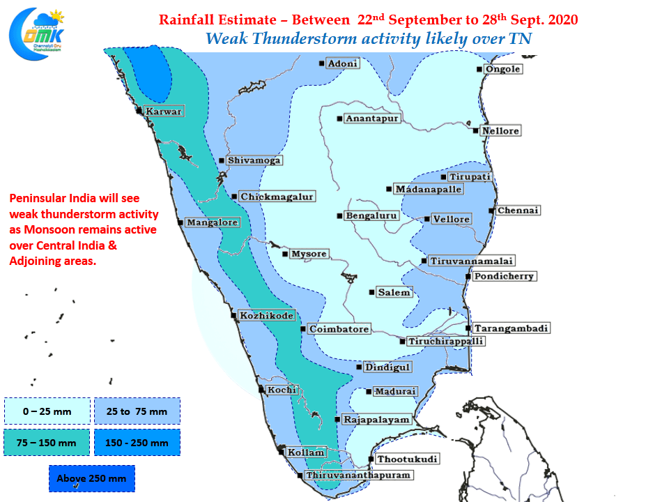 Dull Weather to continue over TN - Chennairains (COMK)