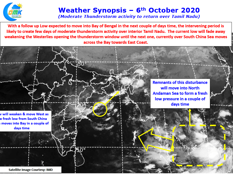 Moderate Thunderstorm Activity to return over TN - Chennairains (COMK)