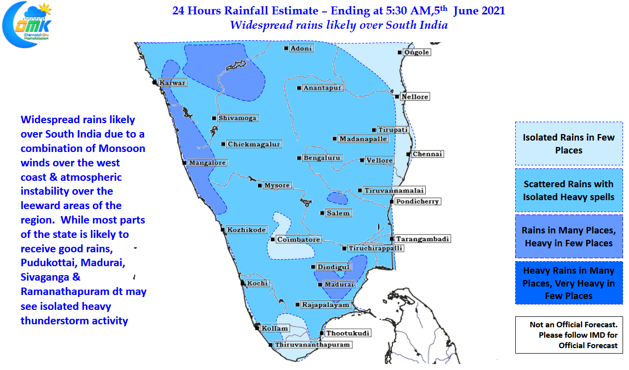 As IMD announces Monsoon Onset widespread thunderstorms likely over S ...