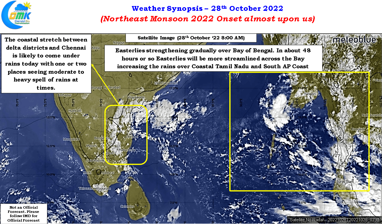 Northeast Monsoon 2022 Onset almost upon us - Chennairains (COMK)