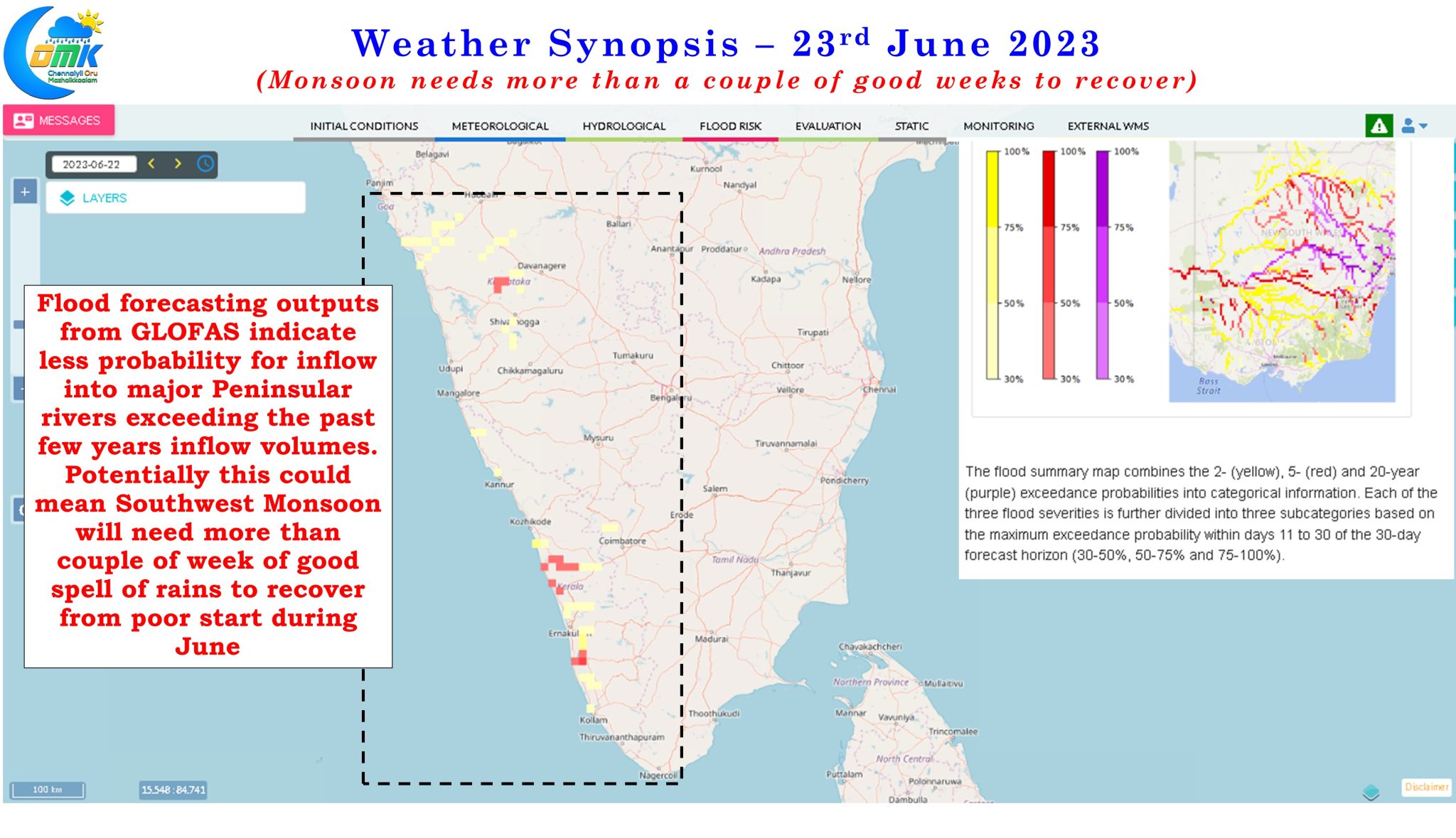 Southwest Monsoon continues to totter along - Chennairains (COMK)