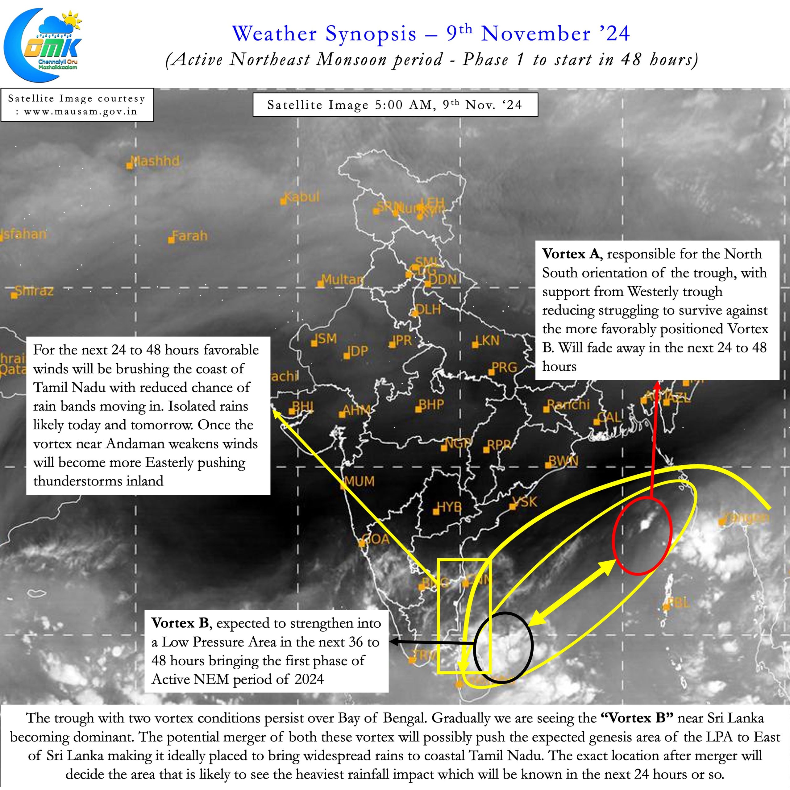 Active Northeast Monsoon - Phase 1 to start in 48 hours - Chennairains ...