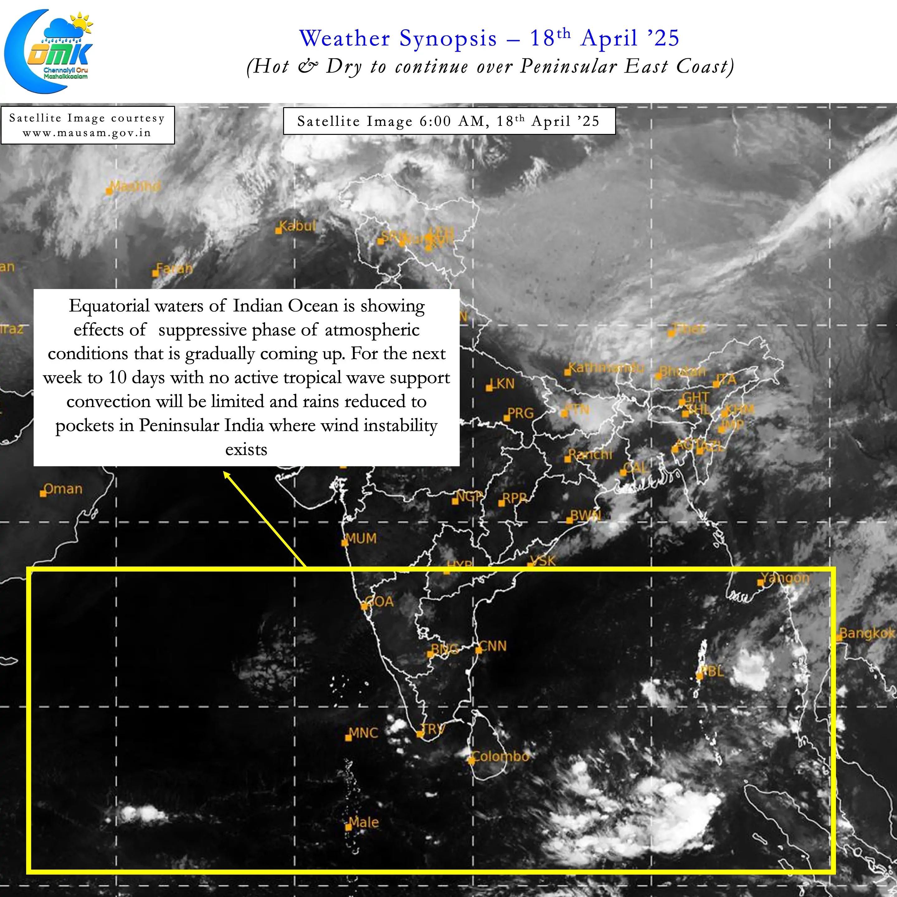 Hot & Dry Weather to continue over Peninsular East Coast - Chennairains ...