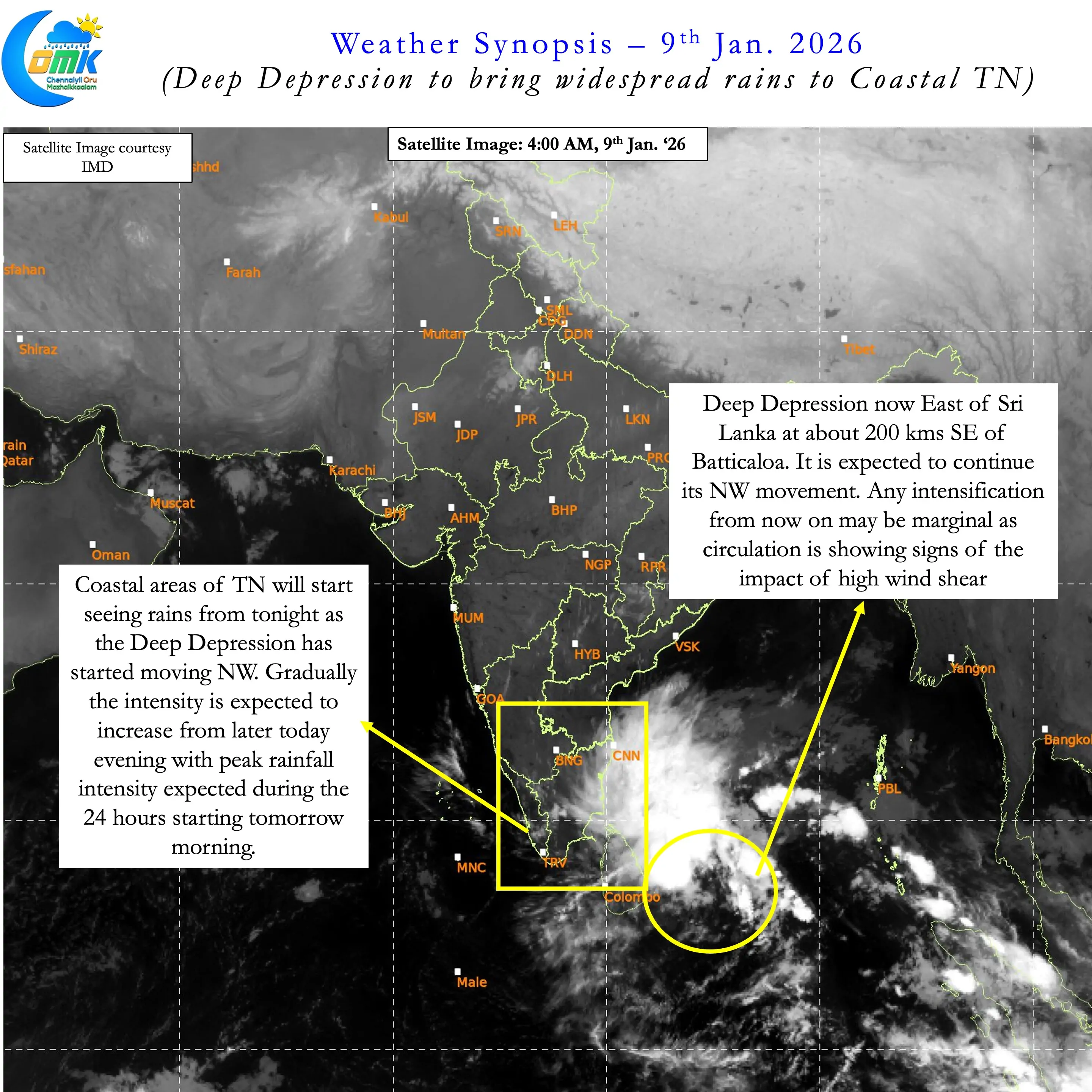 Deep Depression to bring widespread rains to Coastal TN - Chennairains ...