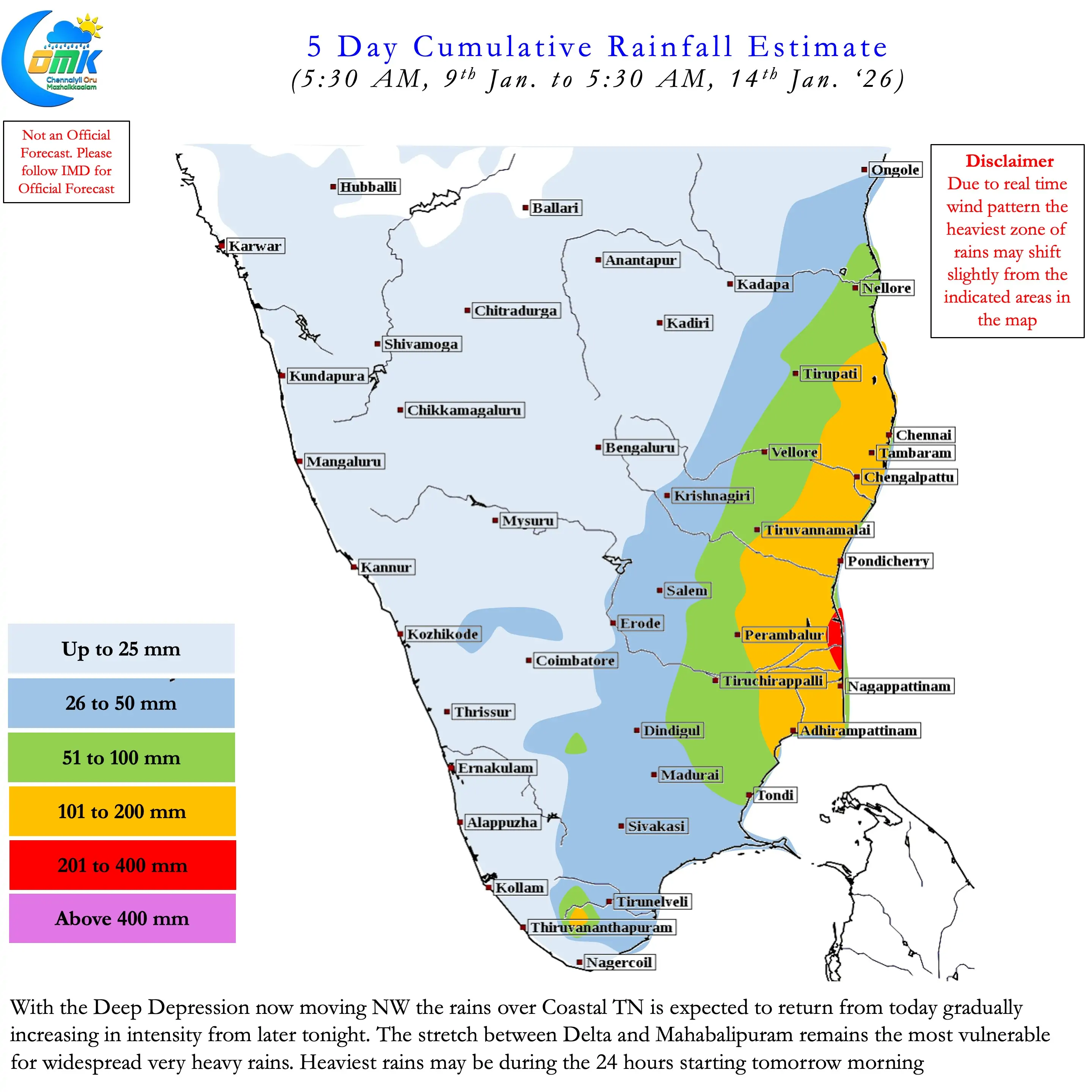 Deep Depression to bring widespread rains to Coastal TN - Chennairains ...